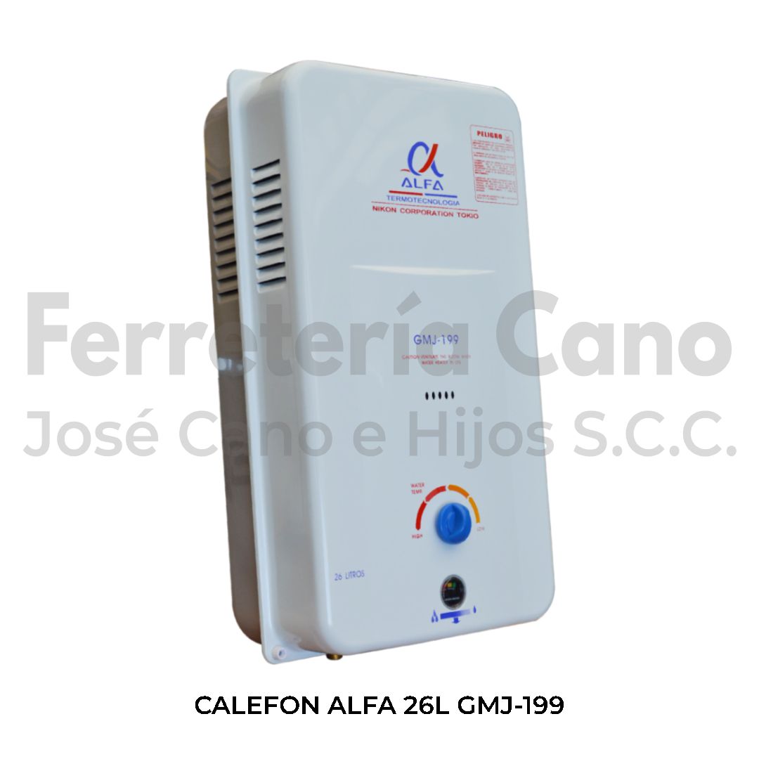 Calefon Alfa 1 pila 26 litors - Ferretería Cano